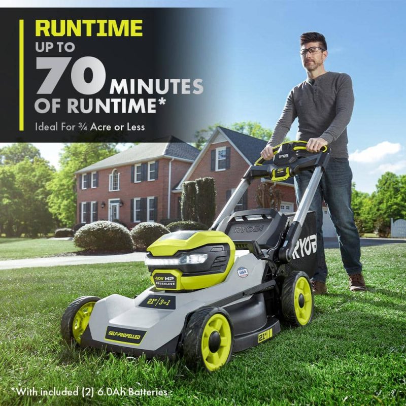 RYOBI 40V HP Brushless 21 in. Cordless Battery Walk Behind Self ...